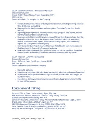 Document control emad edward_cv | PDF | Free download