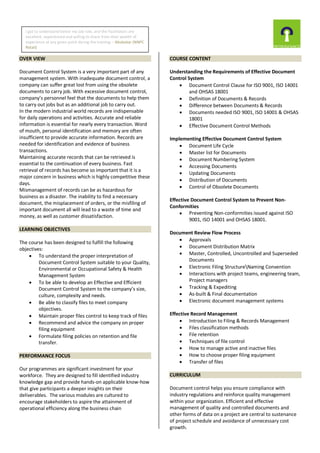 Document Control Management, Lagos | PDF