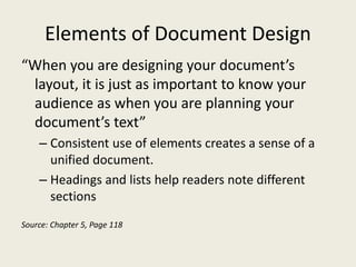 Document Design in Technical Writing | PPTX