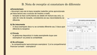Documente pentru materii prime si materiale - stocuri | PPTX