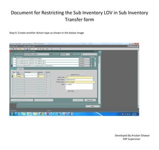 Document for restricting lov using form personalization | PDF
