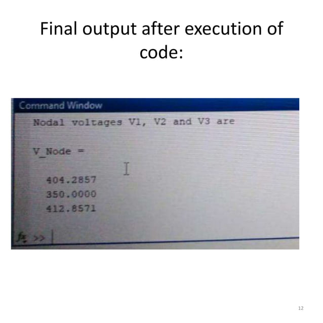 ELECTRICAL CIRCUIT ANALYSIS PROBLEM SOLUTION IN MATLAB | PPTX