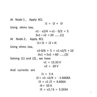 ELECTRICAL CIRCUIT ANALYSIS PROBLEM SOLUTION IN MATLAB | PPTX