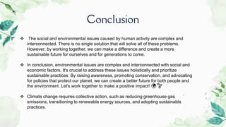 Social Issues and the Environment : To see How human activity is ...