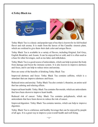 A PROJECT REPORT On Product: Tetley tea by Tata | PDF