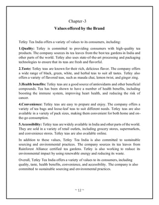 A PROJECT REPORT On Product: Tetley tea by Tata | PDF