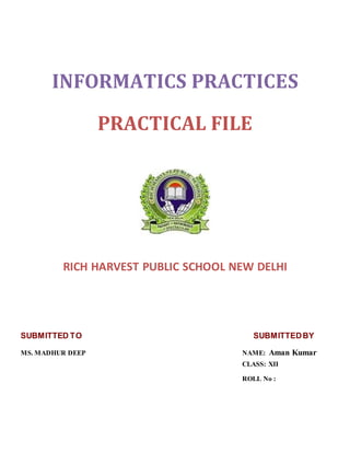 Informatics Practice Practical for 12th class | PDF