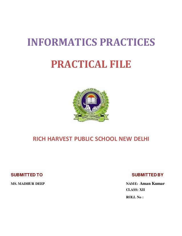 Informatics Practice Practical For 12th Class