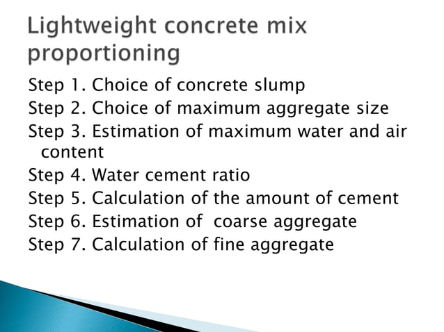 casting of light weight concrete | PPT