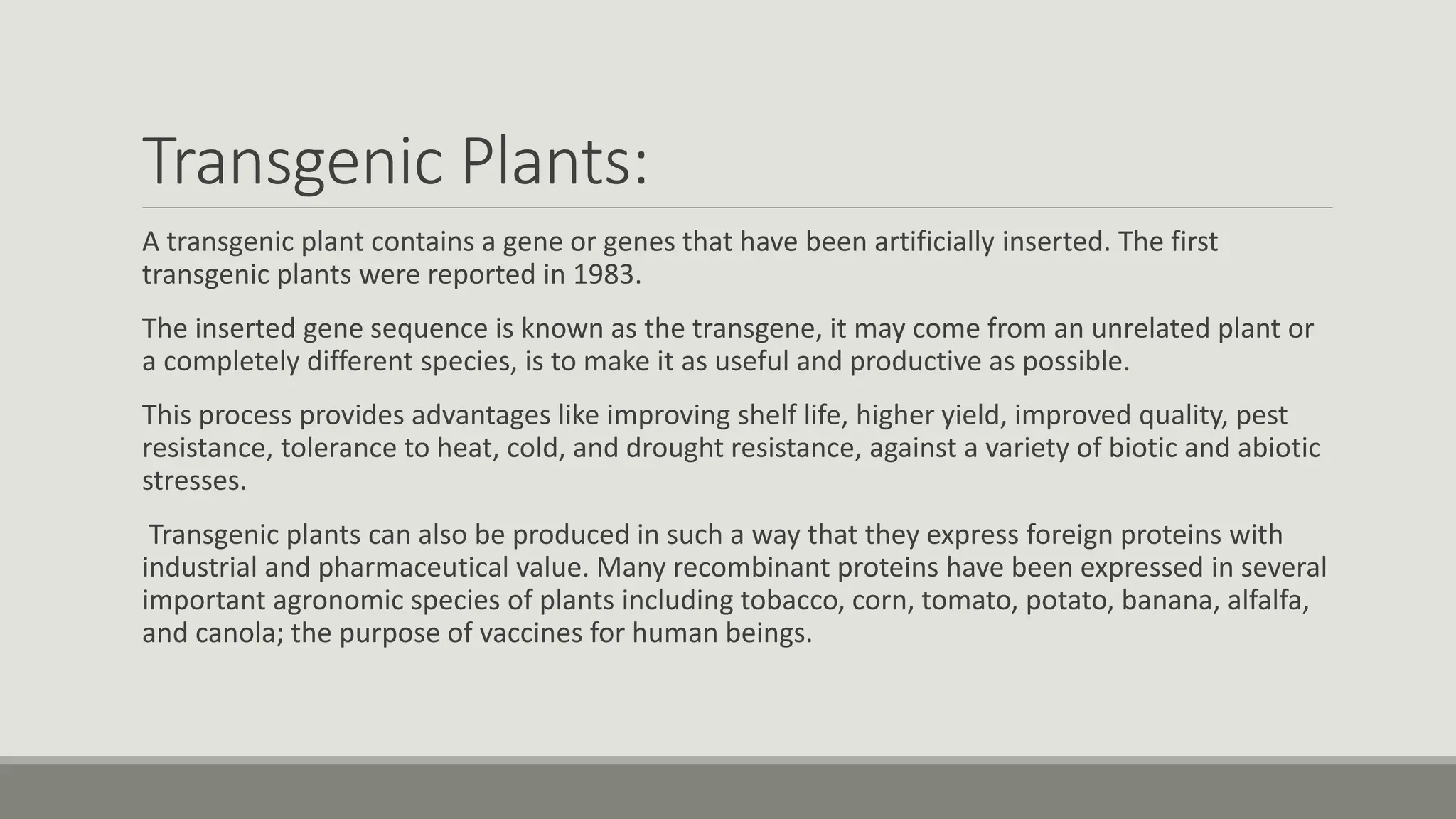 Recombinant DNA technology( Transgenic plant and animal) | PPT