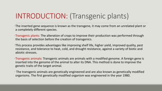 Recombinant DNA technology( Transgenic plant and animal) | PPT