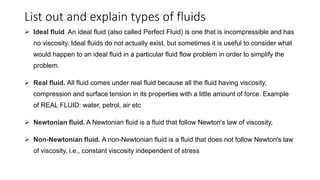 hydraulics fluids and properties chapter | PPTX