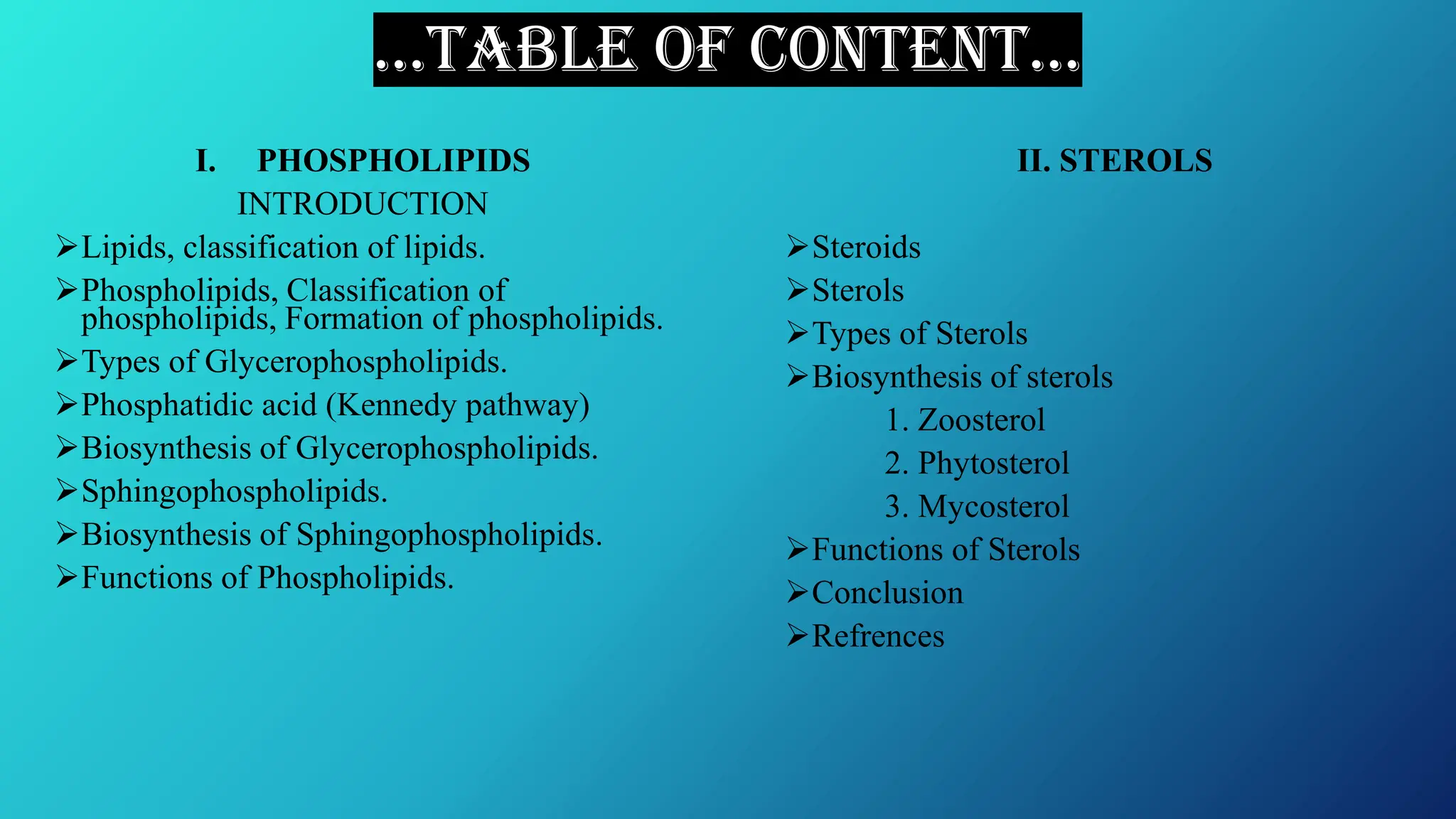 Biosynthesis of phospholipids and sterols | PDF