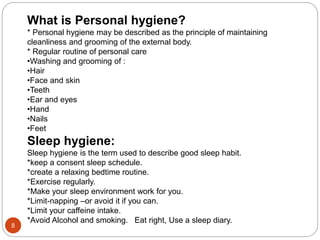 Health and Hygiene || Types of Health || Types of Hygiene | PPTX