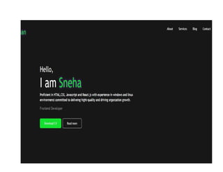Project file on portfolio website design | PPT