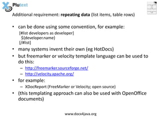 Approaches to document/report generation | PPT