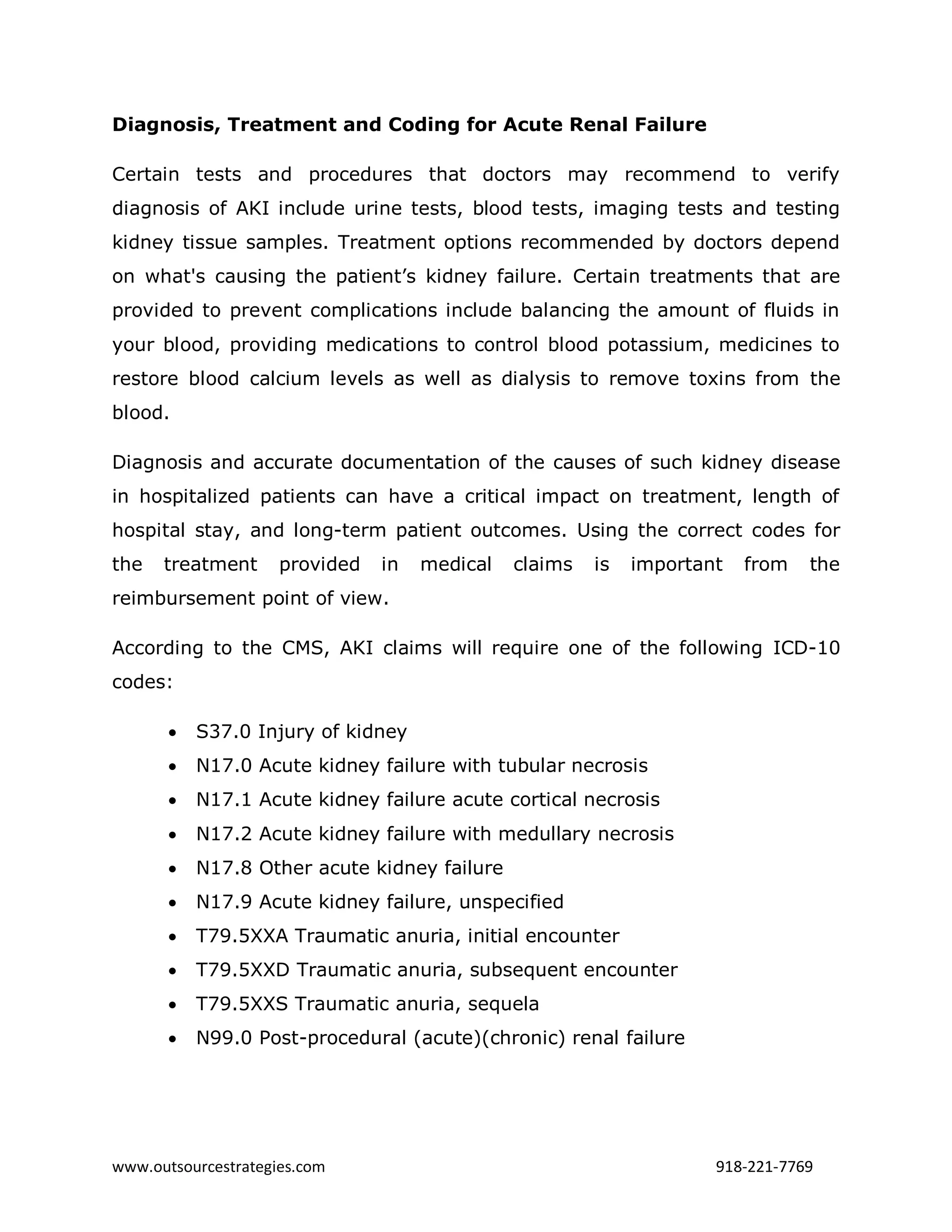 Documenting Acute Kidney Injury with Accurate Medical Codes | PDF