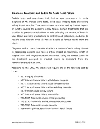 Documenting Acute Kidney Injury with Accurate Medical Codes | PDF
