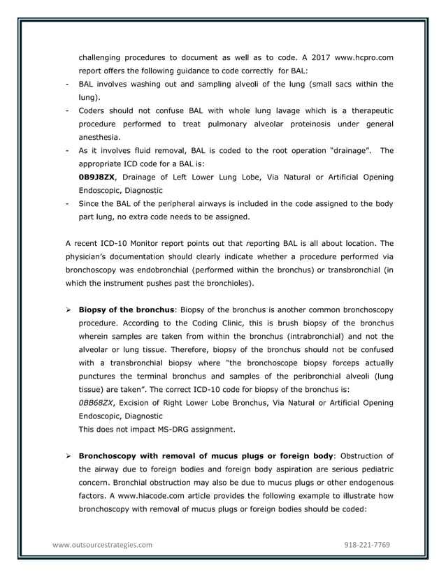 Documenting and Coding Bronchoscopy Procedures | PDF