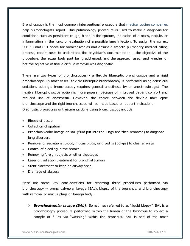 Documenting and Coding Bronchoscopy Procedures