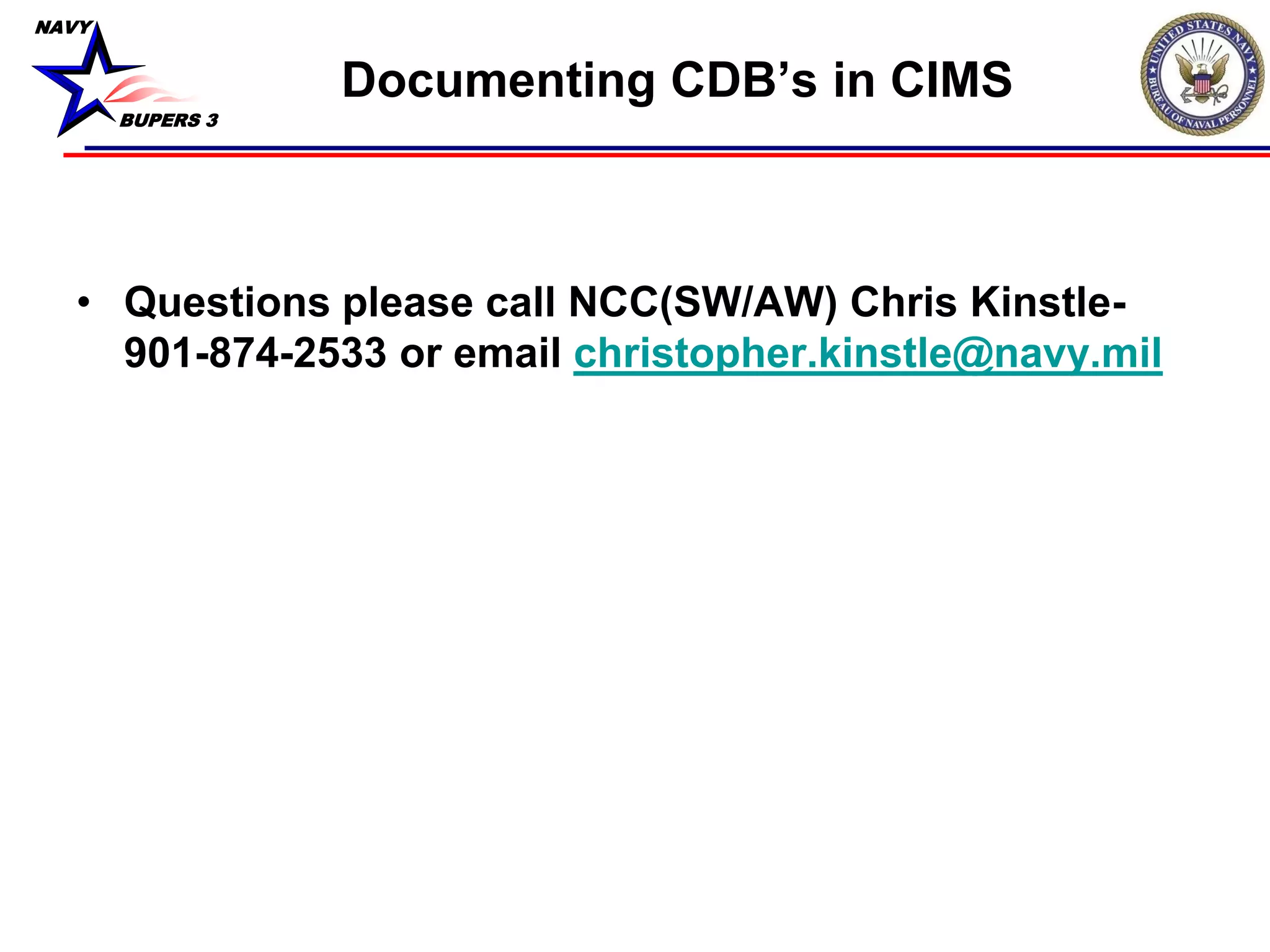 Documenting cdb's in cims | PDF