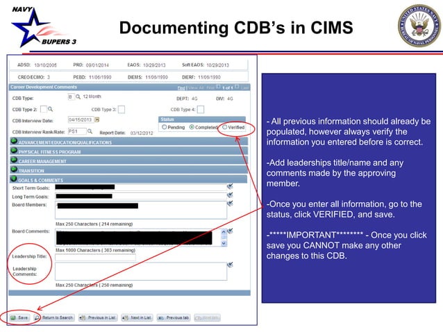 Documenting cdb's in cims | PDF