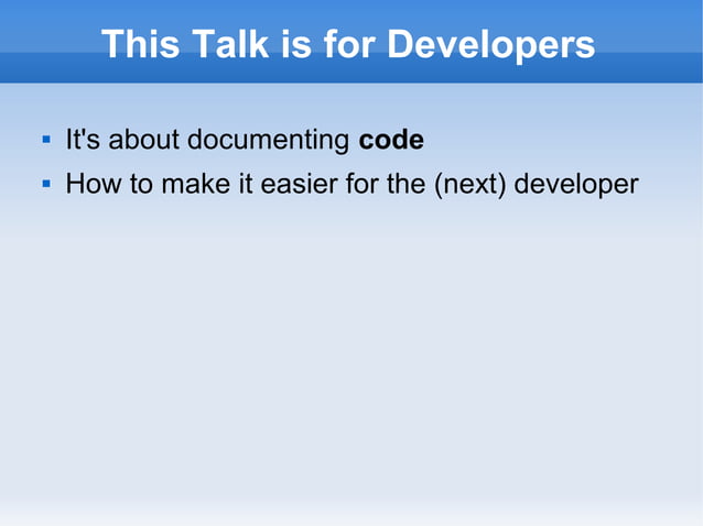 Documenting Code - Patterns and Anti-patterns - NLPW 2016 | ODP