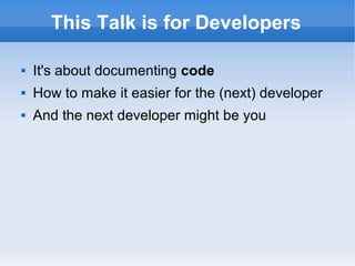 Documenting code yapceu2016 | PPT