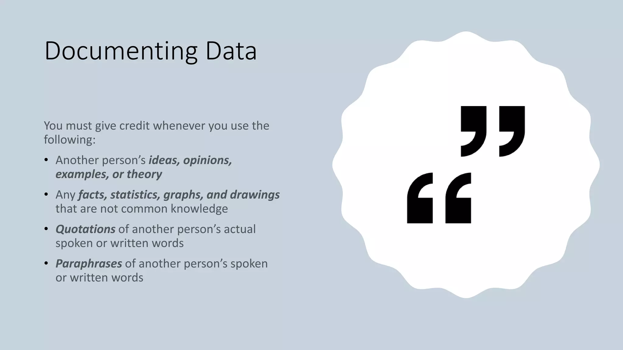 COMM 100 Chpt 9 Documenting Data | PPT