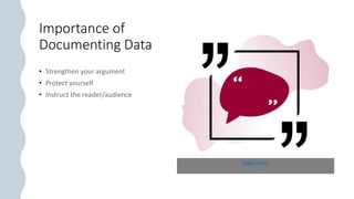 COMM 100 Chpt 9 Documenting Data | PPT