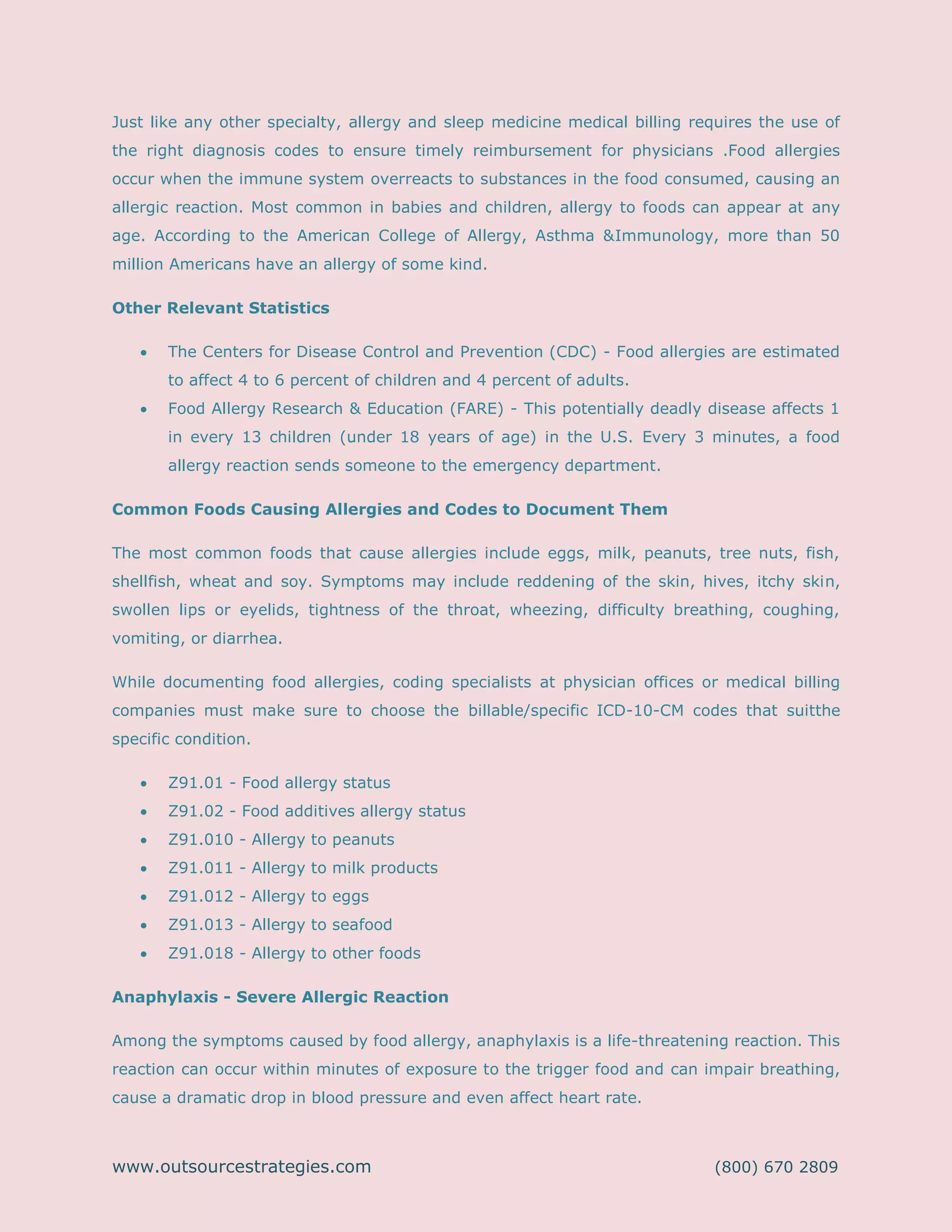 Documenting food allergies use the right icd-10 codes | PDF