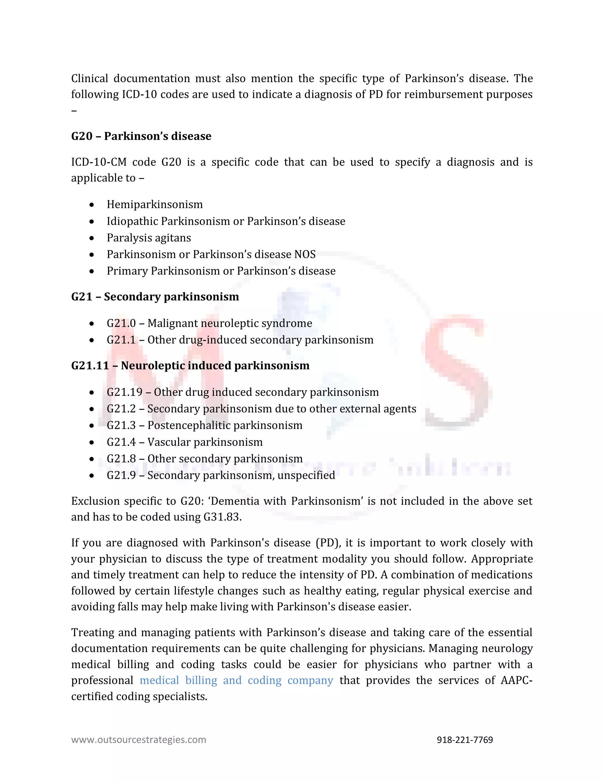 Documenting Parkinson’s Disease (PD) with the Correct ICD-10 Codes ...