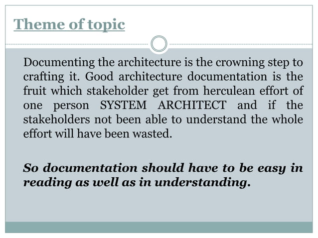 Documenting software architecture | PPTX | Technology & Computing