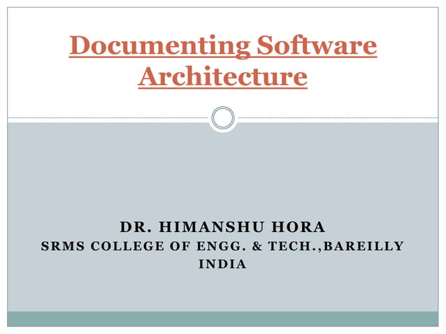 Documenting software architecture | PPT