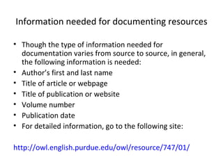 Documenting sources | PPT