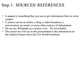 Documenting sources | PPT