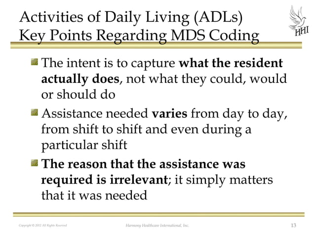 Documenting the Care you Provide ADL Accuracy | PPT