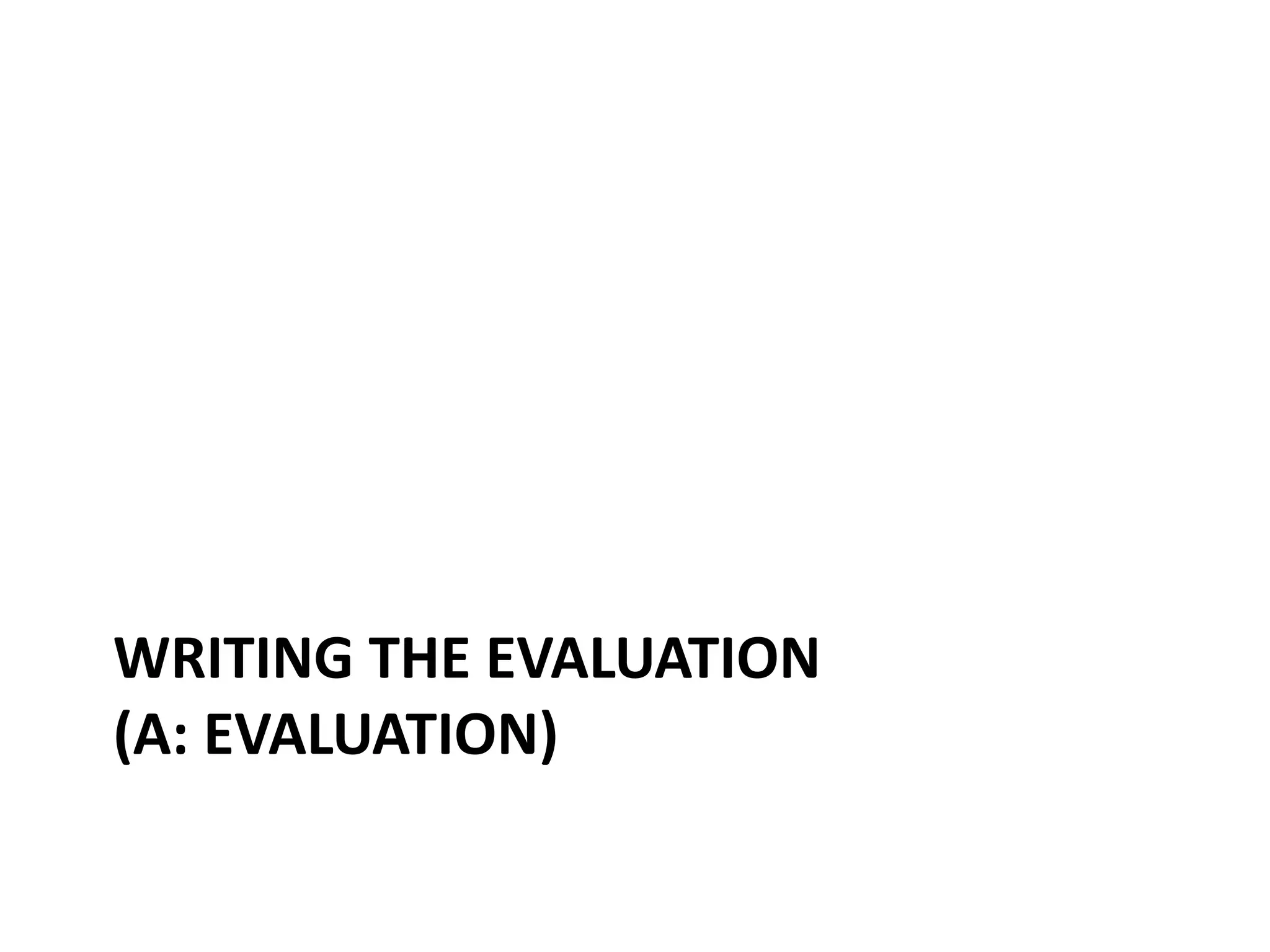Documenting the evaluation (a) | PPTX
