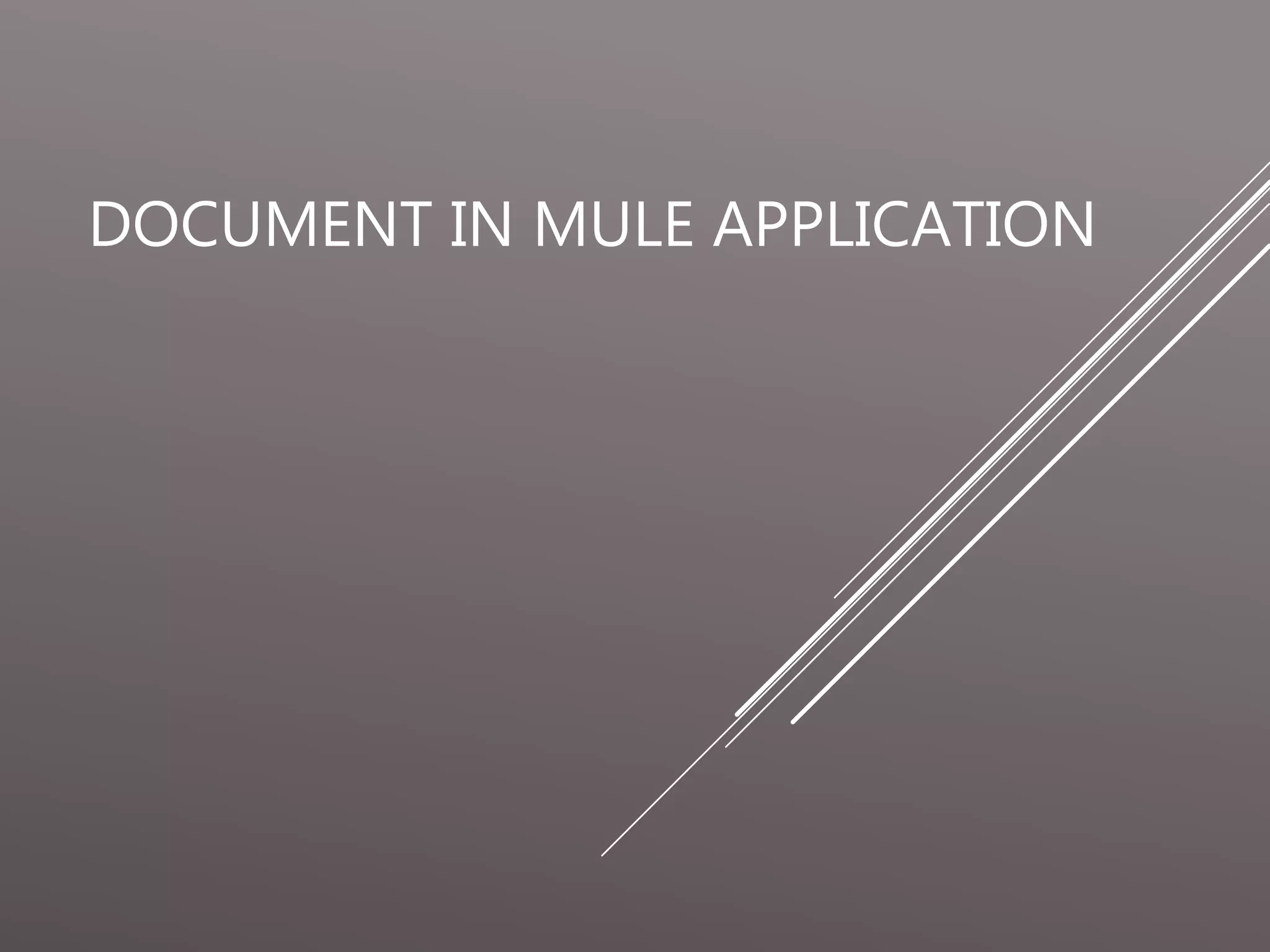 Document in mule application | PPT | Free Download