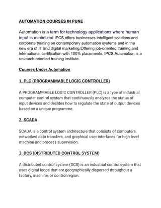IPCS AUTOMATION | PDF | Operating Systems | Computer Software and ...