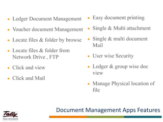 Document management on Tally.ERP 9 | PPTX