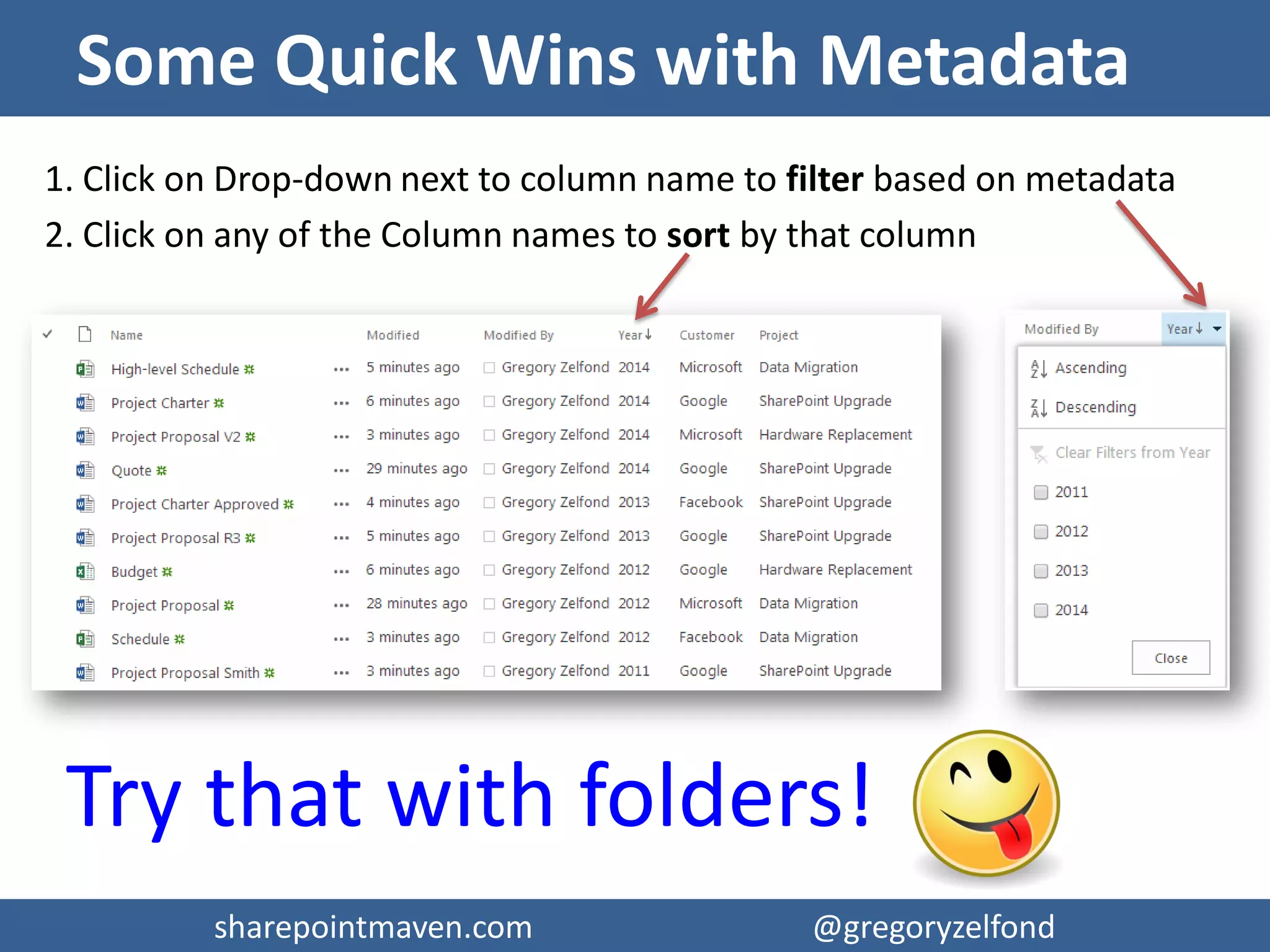 Document Management in SharePoint without folders - Introduction to Metadata | PDF
