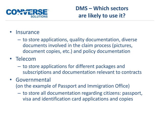 Document Management System (DMS) | PPTX | Operating Systems | Computer Software and Applications
