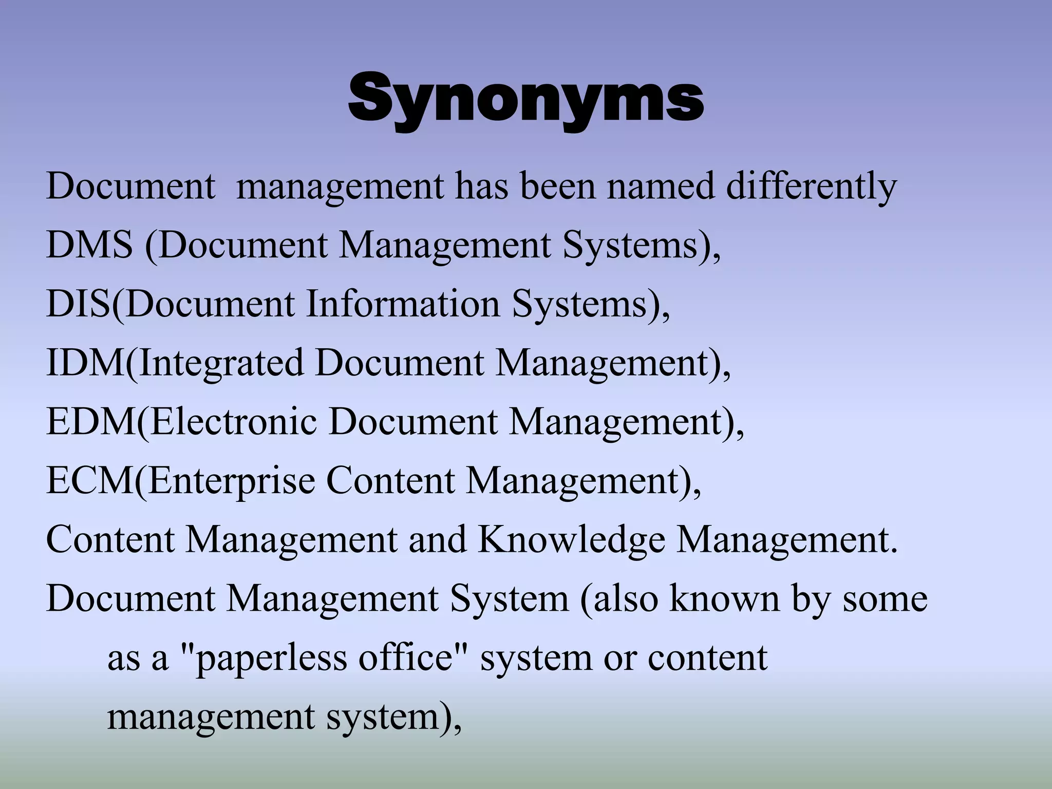Document management system | PPTX