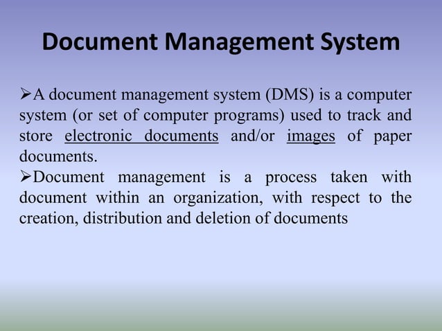Document management system | PPTX | Operating Systems | Computer ...