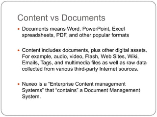 Understanding Document Managment Systems and Nuxeo | PPT