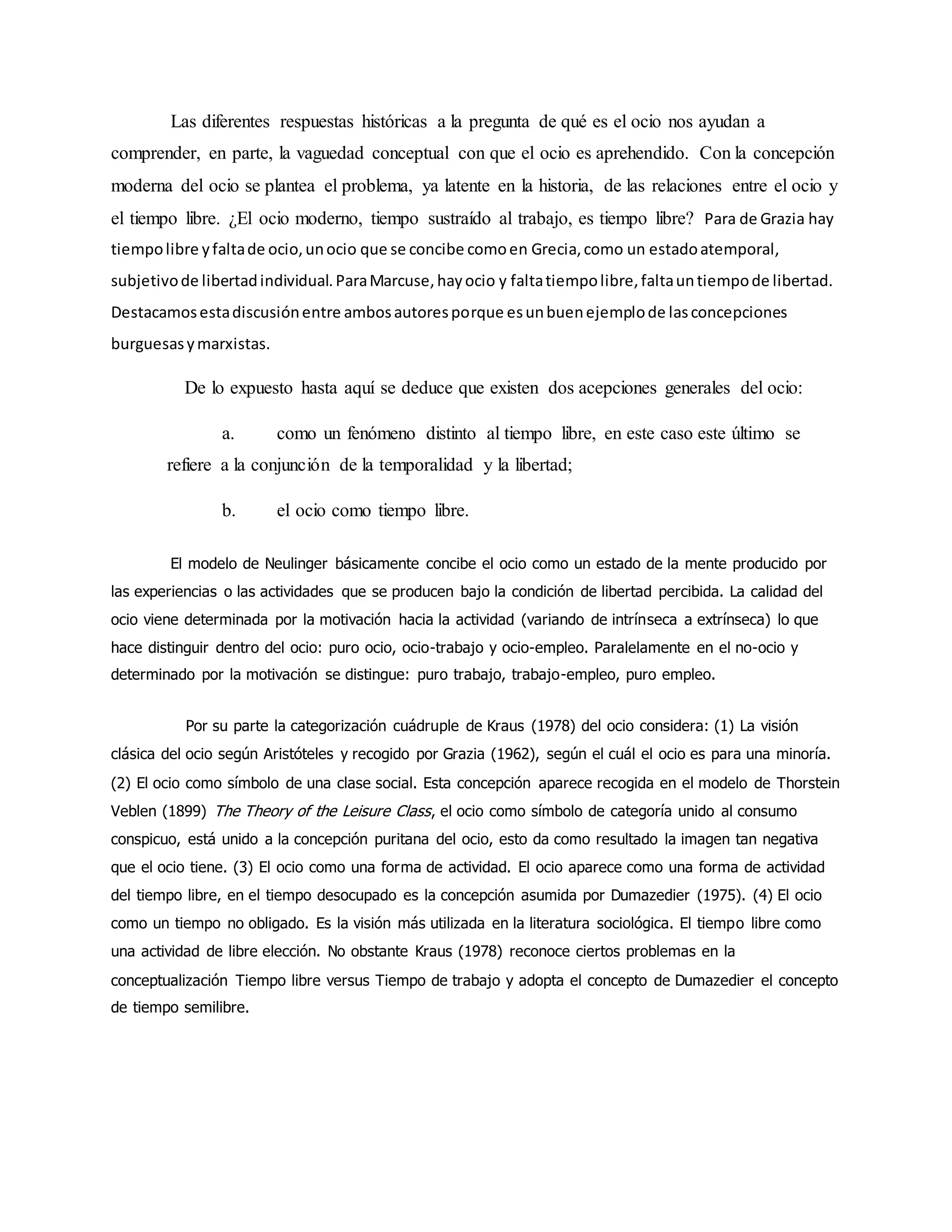 La recreación, ocio y tiempo libre | DOCX | Education