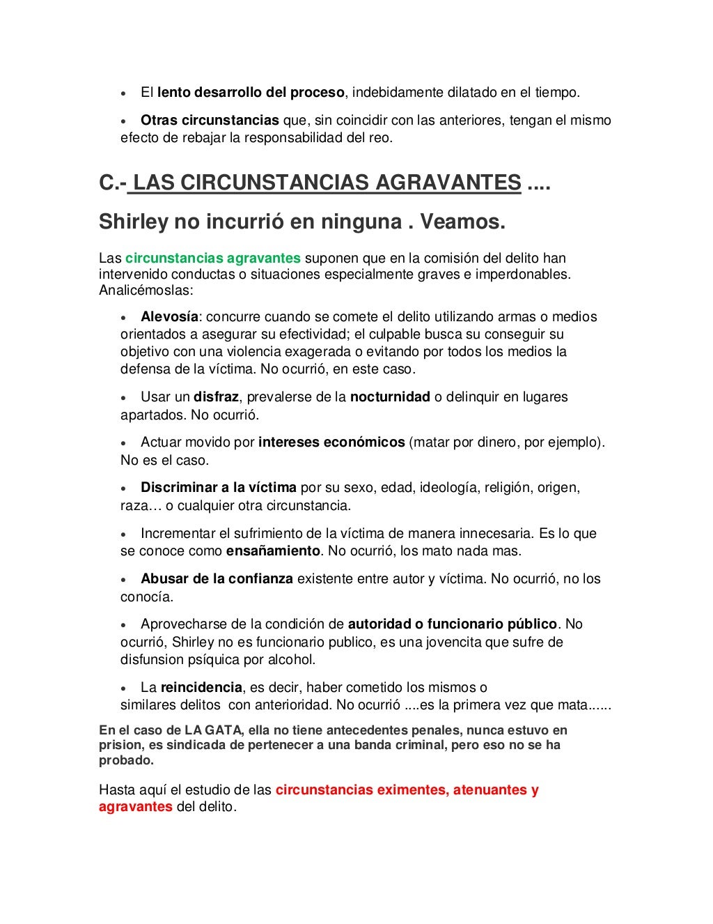 LAS CIRCUNSTANCIAS EXIMENTES, ATENUANTES Y AGRAVANTES EN DERECHO PENA…