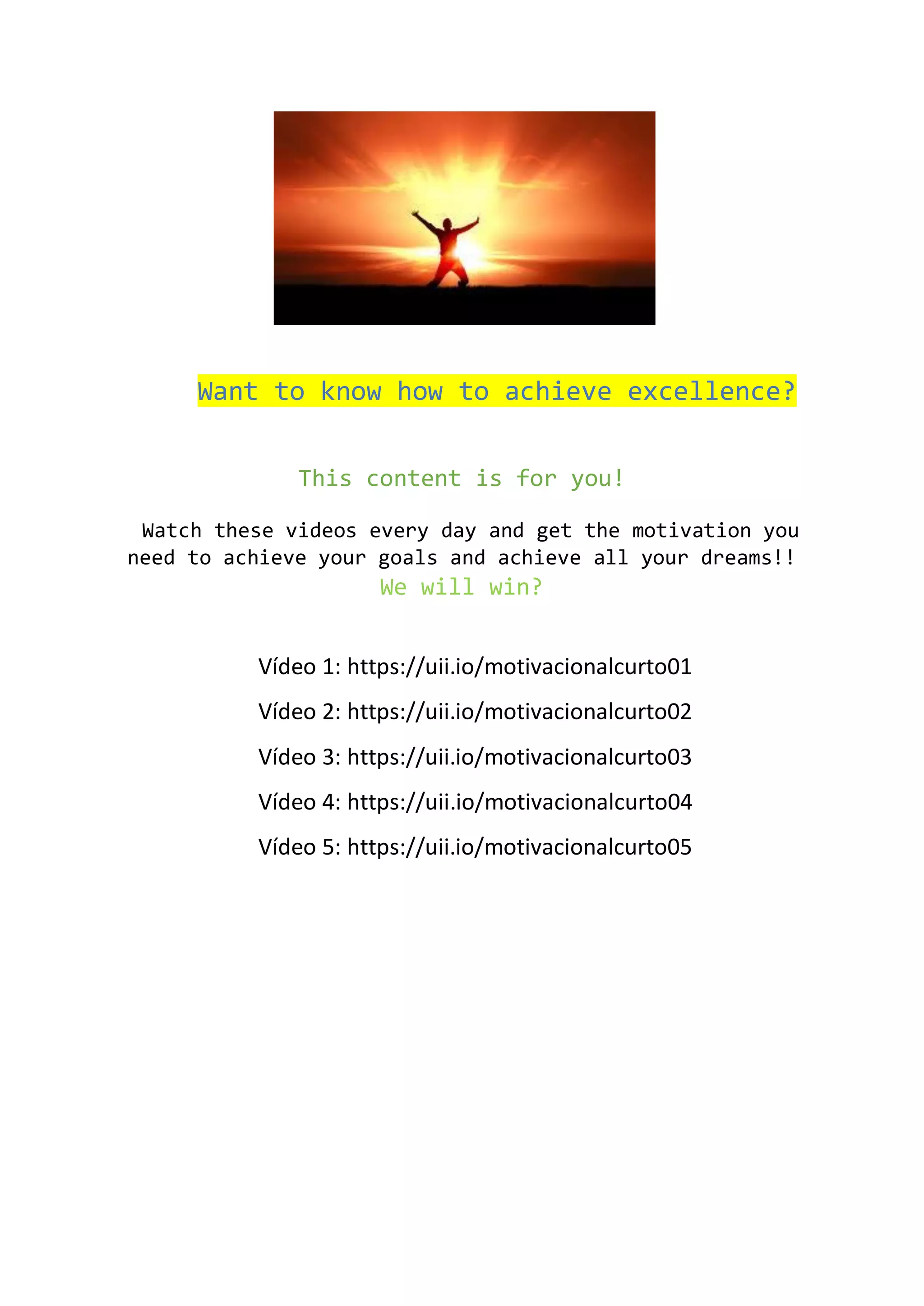 Want to know how to achieve excellence? | PDF