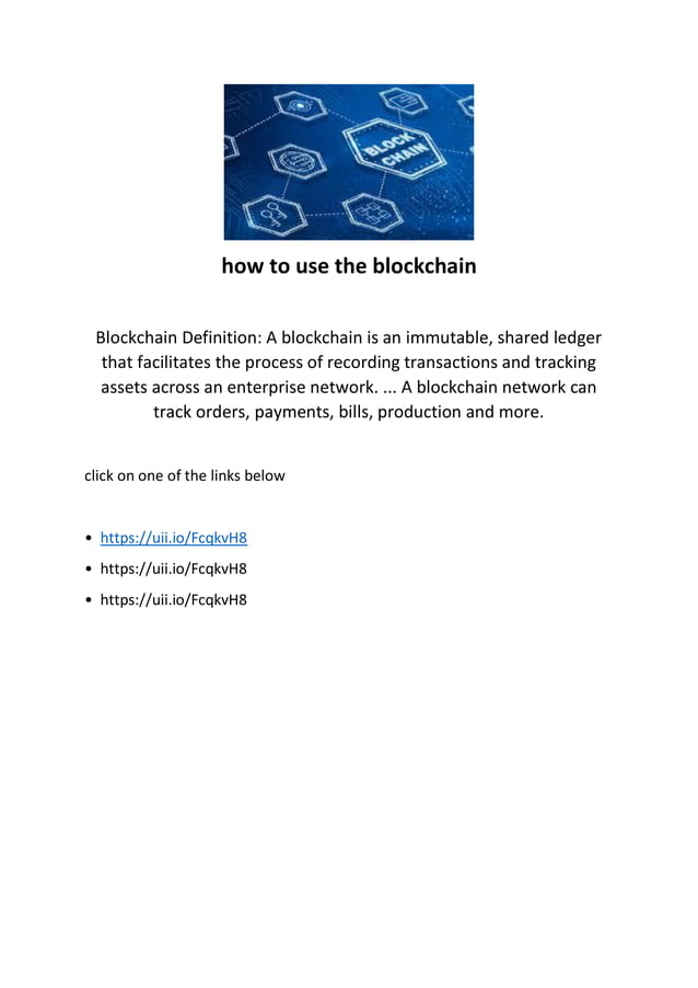 how to use the blockchain | PDF | Currencies | Economy